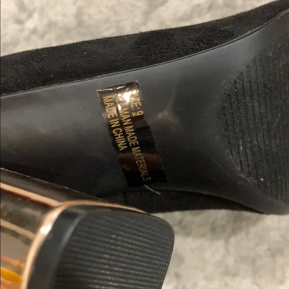 Charlotte Russe | Shoes | Nwt Charlotte Russe Suede Black Gold Heeled ...